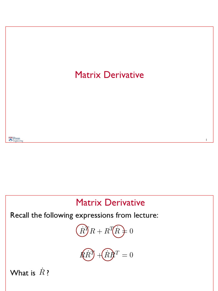 Matrix Deriv | PDF | Algebra | Operator Theory
