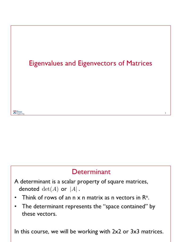 Matrix Eig | PDF | Eigenvalues And Eigenvectors | Determinant