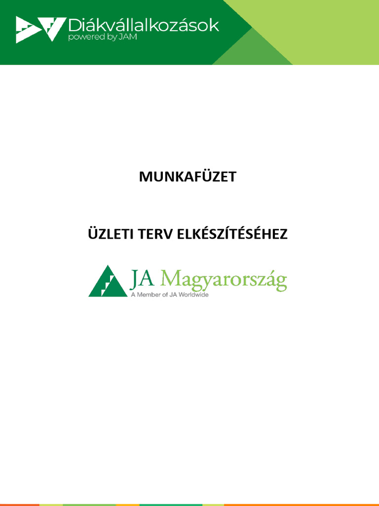 DV Uzleti Terv Munkafuzet | PDF