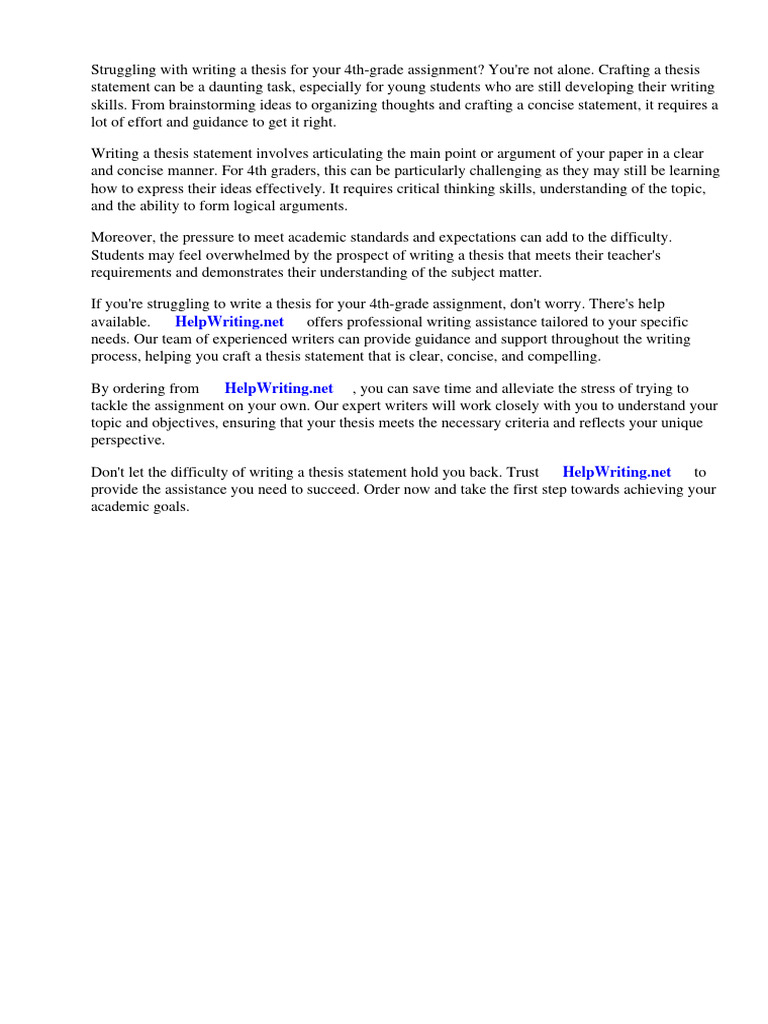 Thesis 4th Grade | PDF