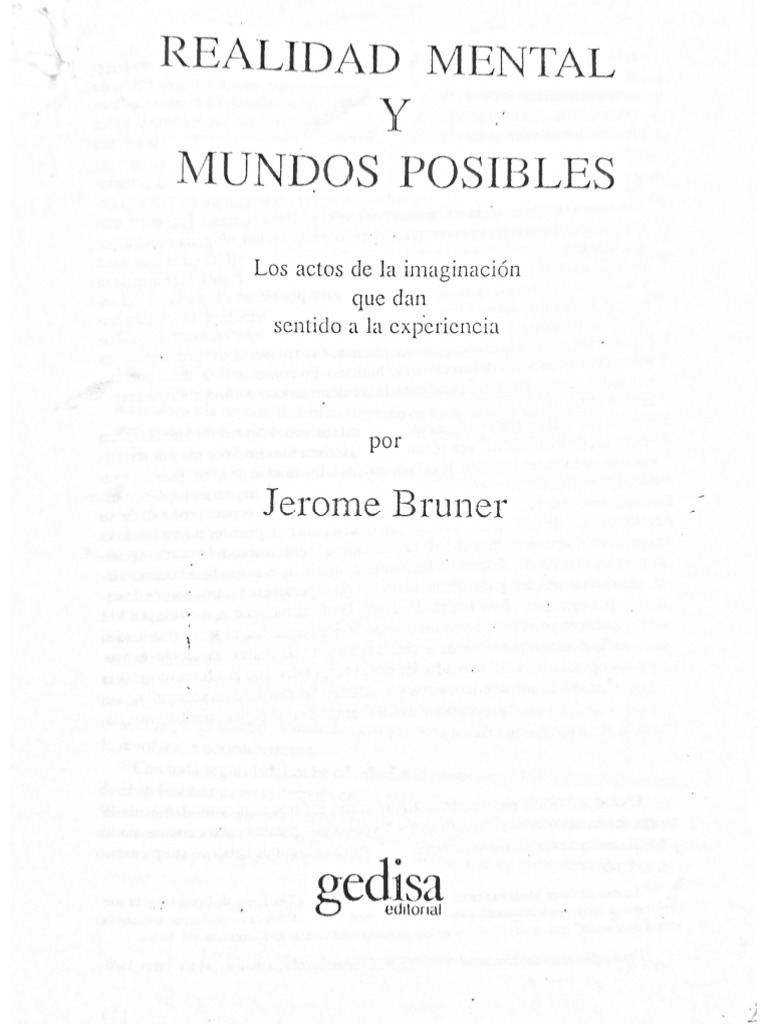 J. Bruner - Realidad Mental y Mundos Posibles | PDF