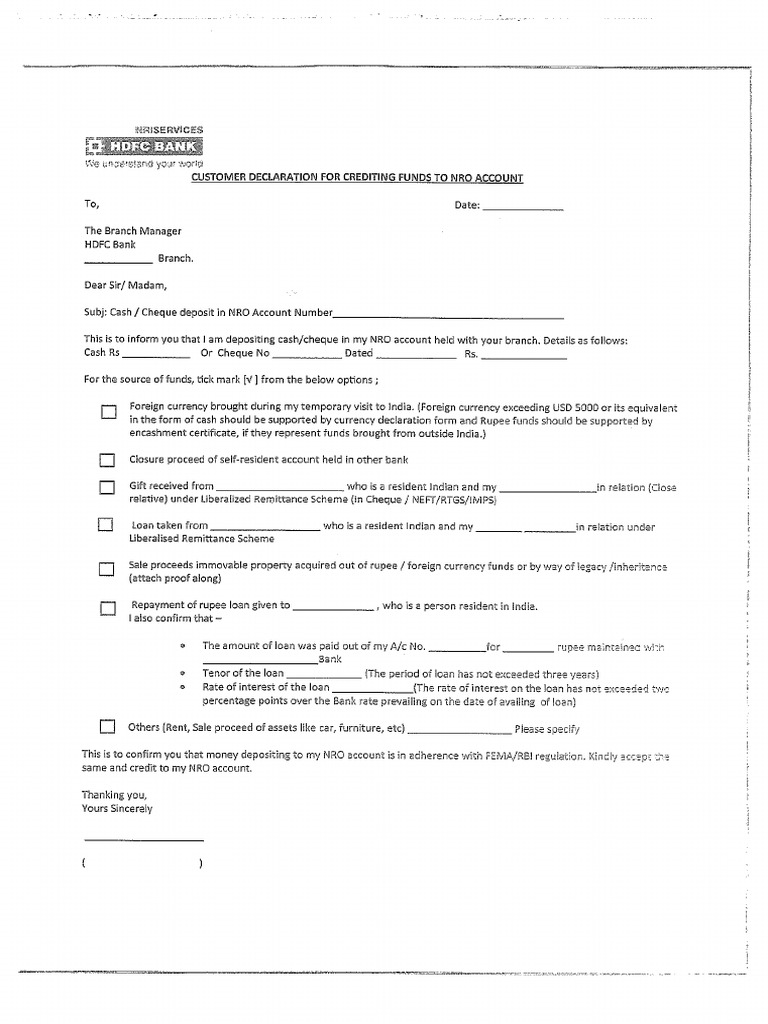 NRO Declaration | PDF