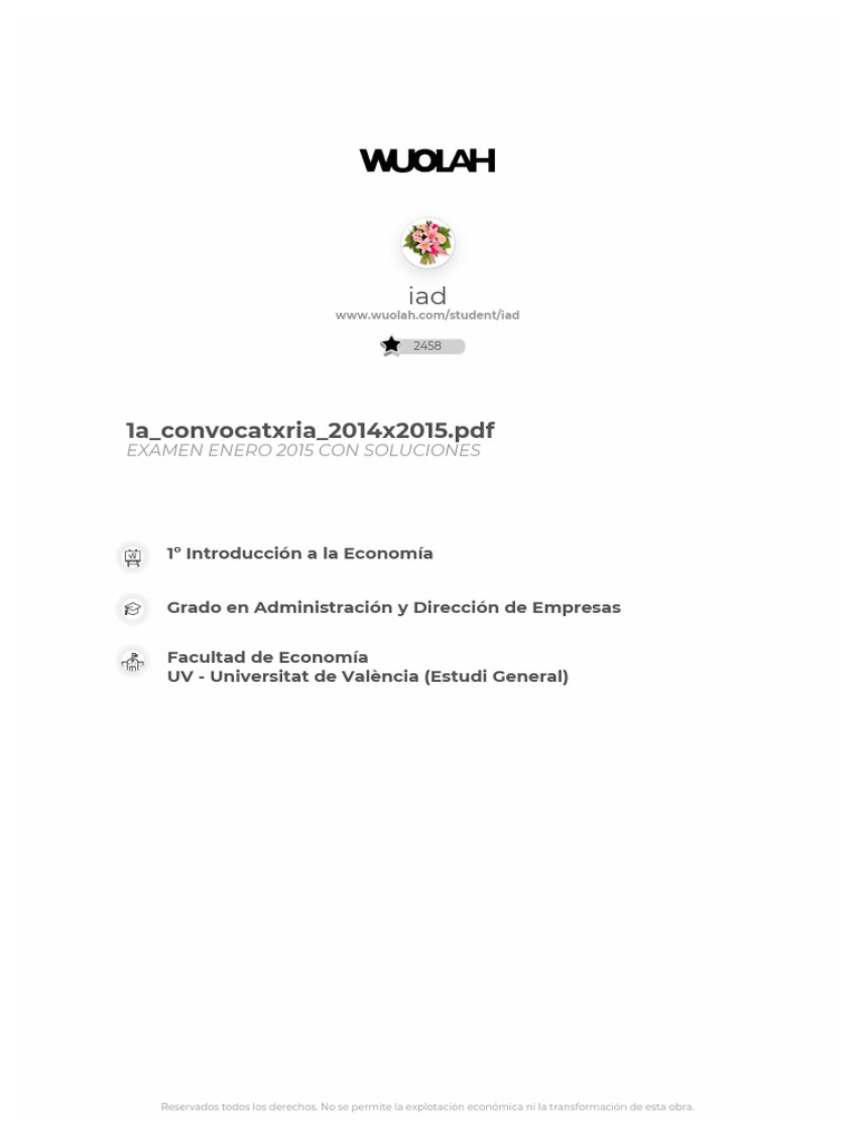 Examen INTRODUCCIO A L'ECONOMIA | PDF Examen INTRODUCCIO A L'ECONOMIA | PDF