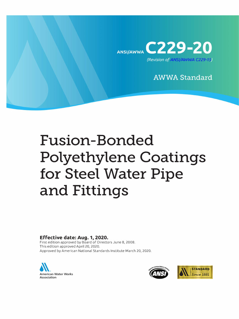 Ansi Awwa c229-20 | PDF | Pipe (Fluid Conveyance) | Standardization