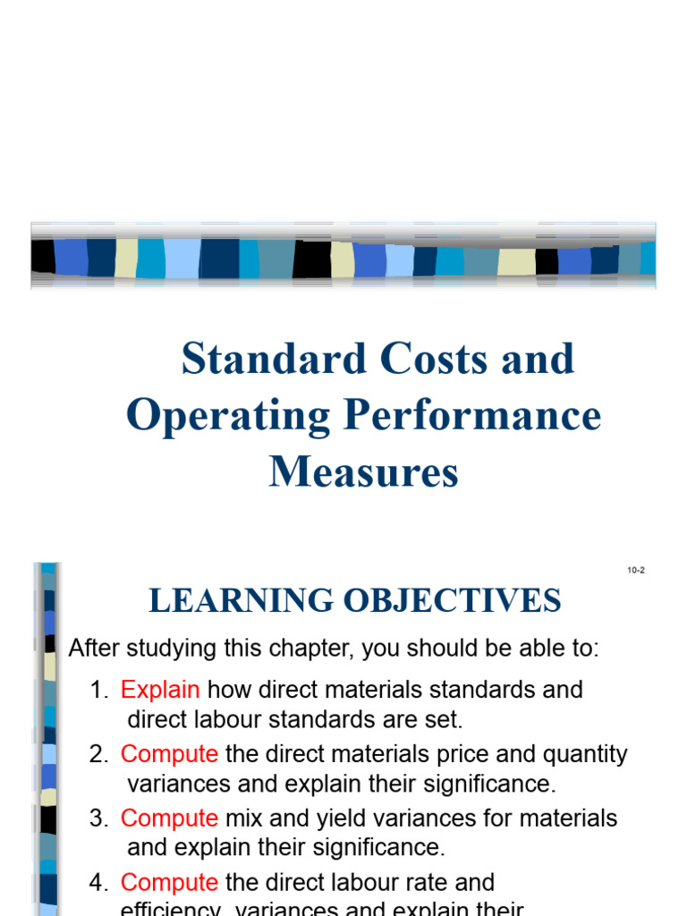 Standard Costs and Operating Performance Measures | PDF | Cost | Cost Accounting