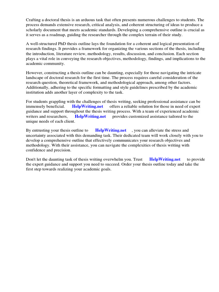 Phd Thesis Structure Outline | PDF