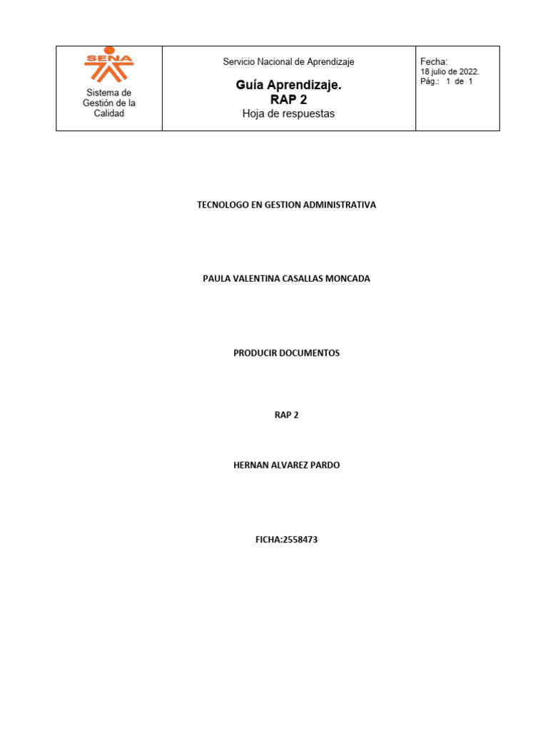 Hoja - Respuestas - Guia 2 | PDF | Palabra | Acrónimo