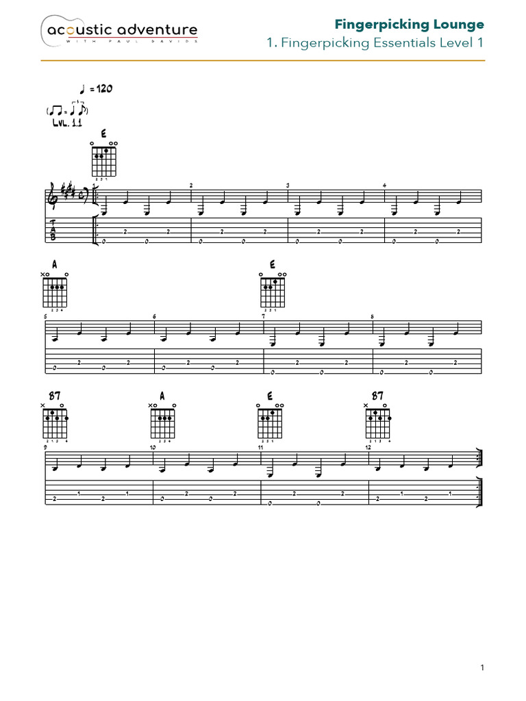 1.fingerpicking Essentials Level 1 | PDF