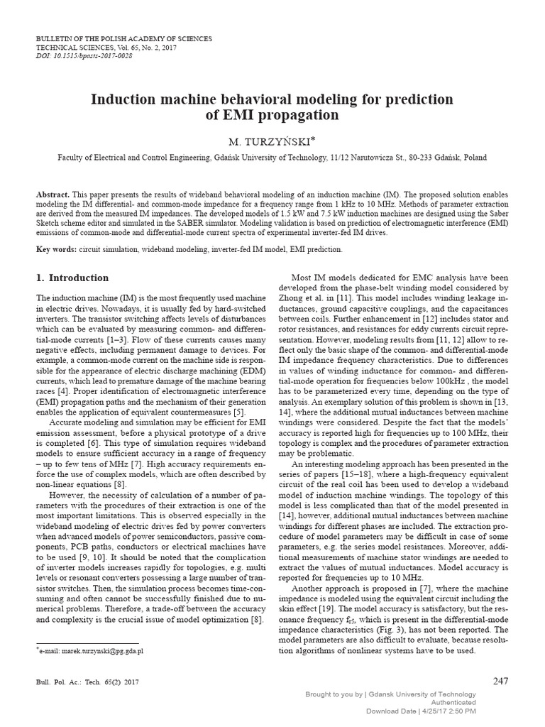 13 (Bulletin of The Polish Academy of Sciences Technical Sciences) Induction Machine Behavioral ...
