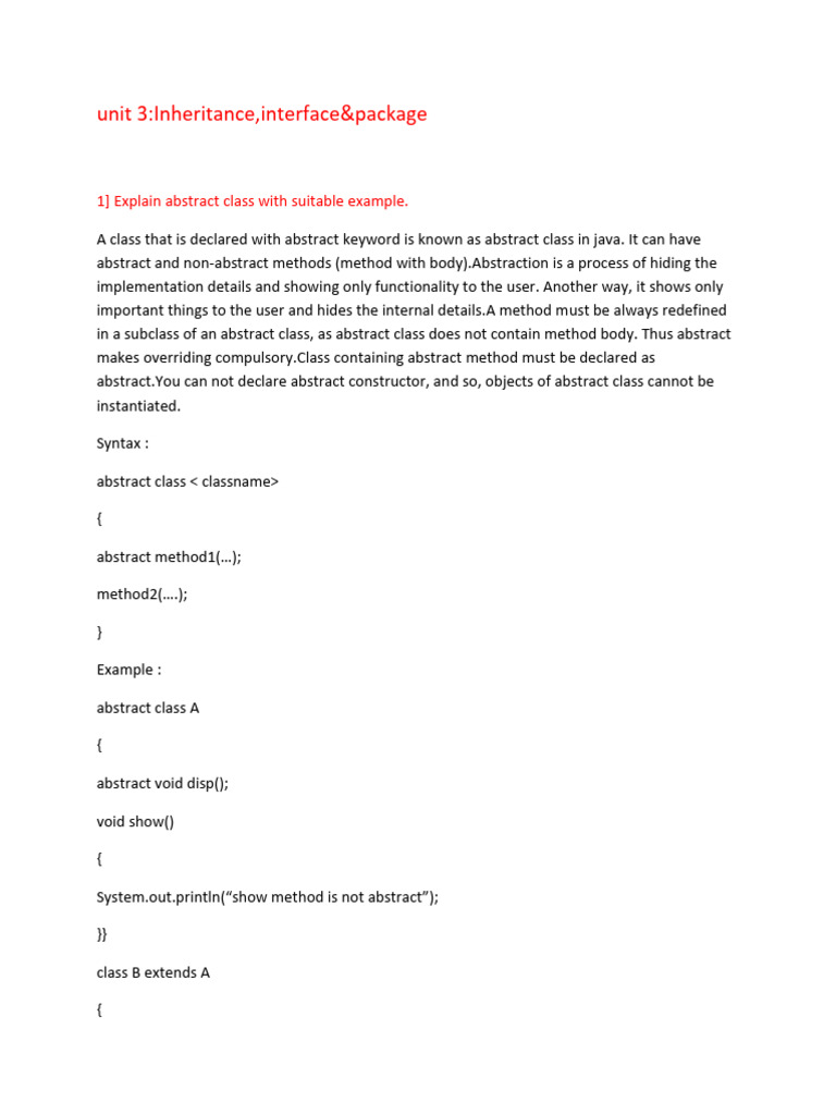 Document From Kathawde Komal | PDF | Inheritance (Object Oriented Programming) | Class (Computer ...