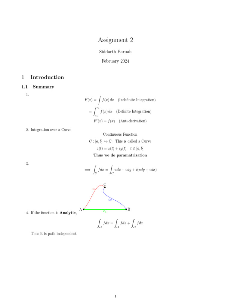 Assignment 2 | PDF | Curve | Integral
