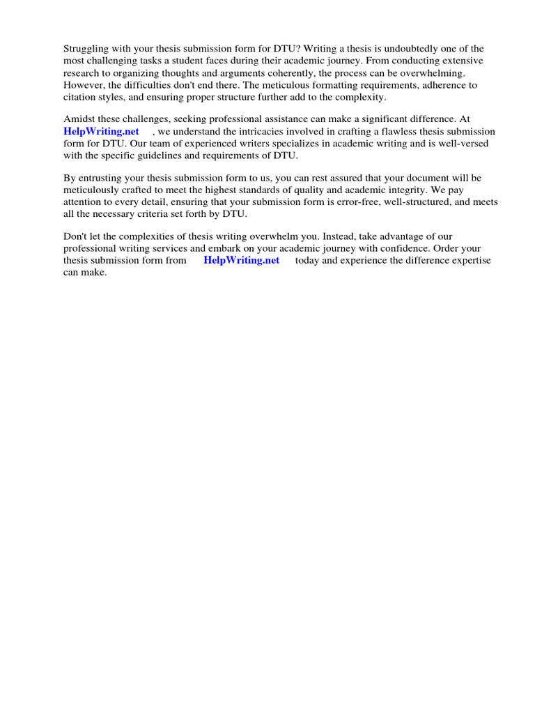 Dtu Thesis Submission Form | PDF | Thesis | Typefaces