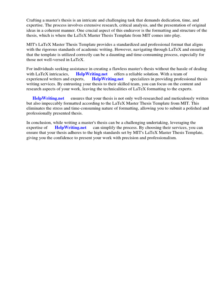 Latex Master Thesis Template Mit | PDF | Thesis | Writing