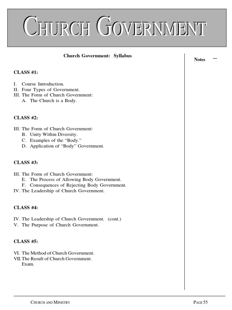 Church Government | PDF | Elder (Christianity) | Pastor