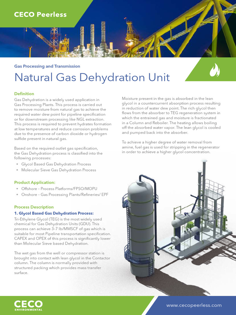 Natural Gas Dehydration Unit Overview | PDF | Natural Gas Processing ...