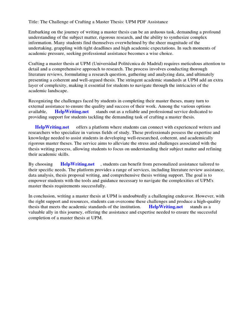 Master Thesis Upm PDF | PDF | Thesis