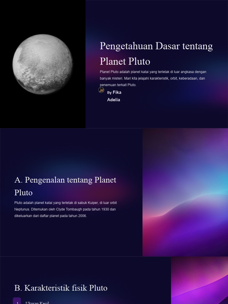 Pengetahuan Dasar Tentang Planet Pluto | PDF