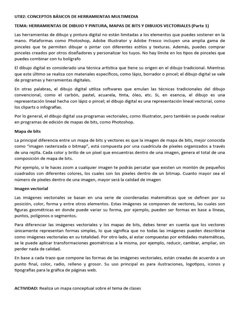 UT#2_Mapa de bits e imagenes vectoriales | PDF | Dibujo | Vector Euclidiano