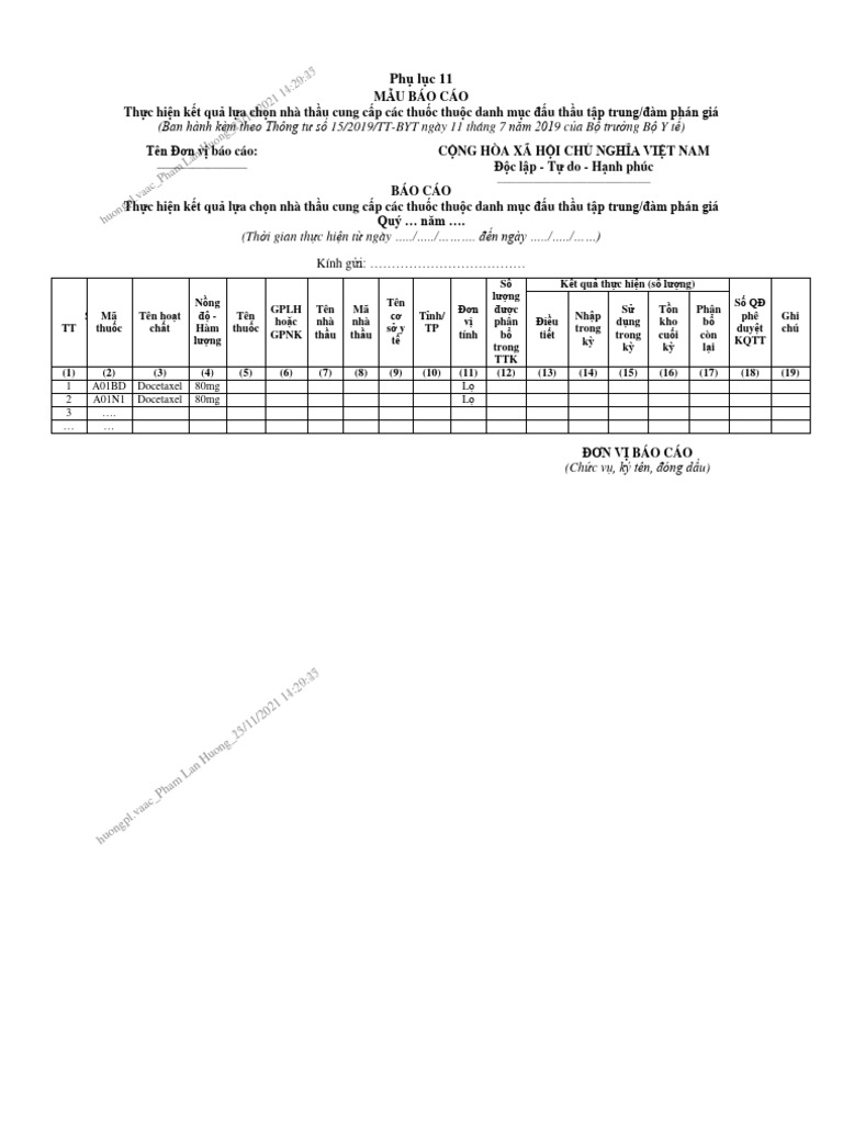 Phu Luc 11 - 1563382581 | PDF