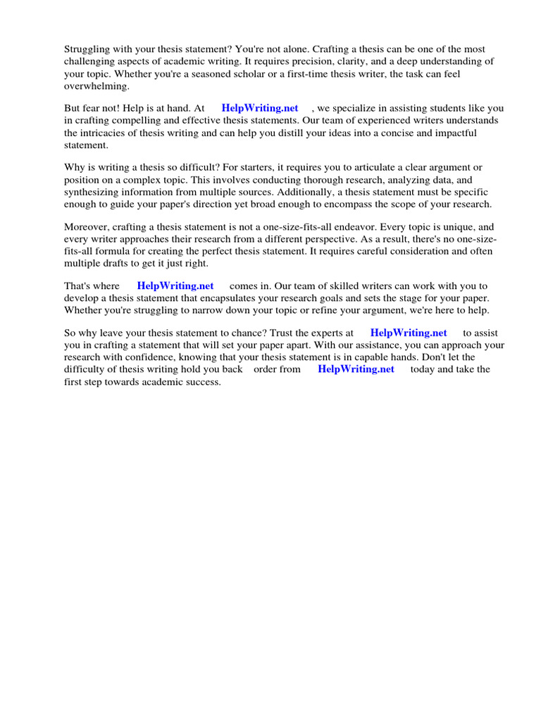 A Thesis Statement Maker | PDF | Business