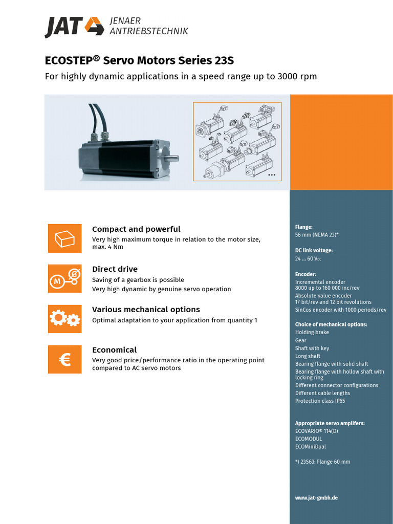 ECOSTEP® Servo Motors Series 23S: For Highly Dynamic Applications in A ...