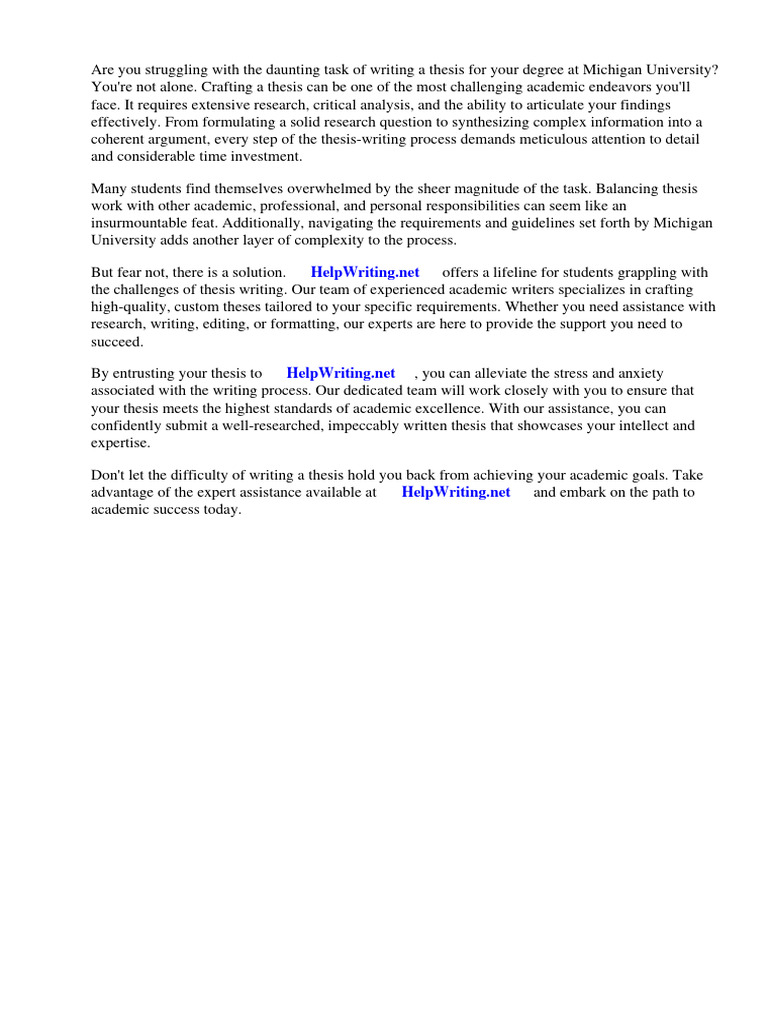 Michigan University Thesis | PDF | Thesis