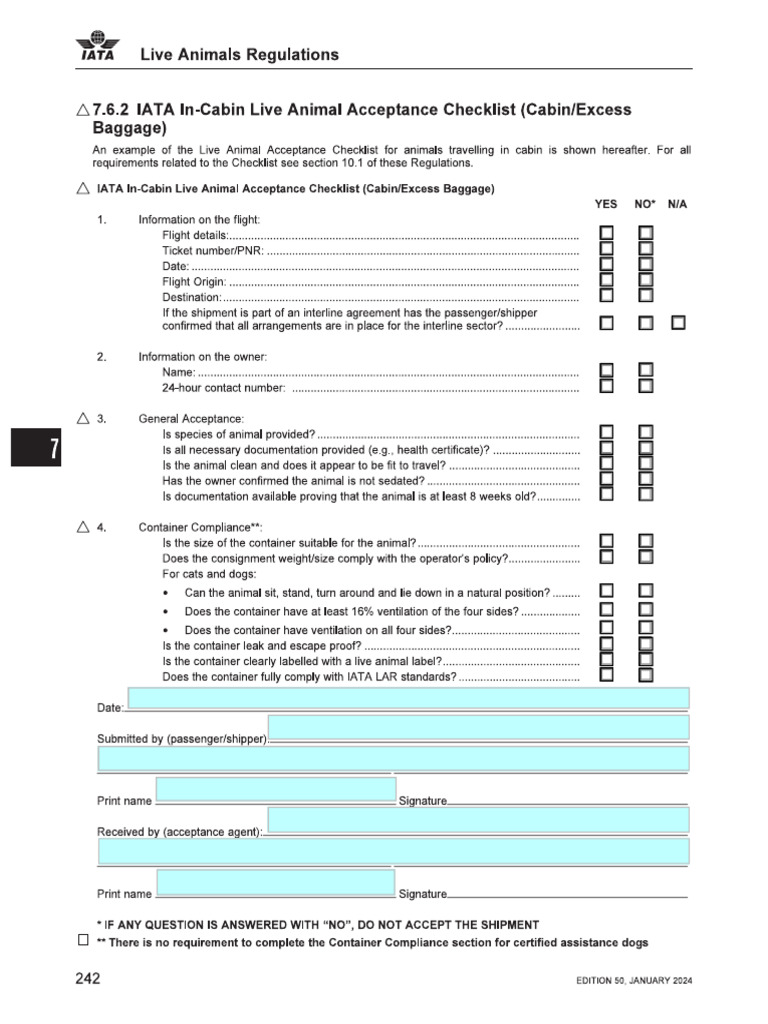 Lar-50-En Lar Acceptance Checklist In-Cabin | PDF