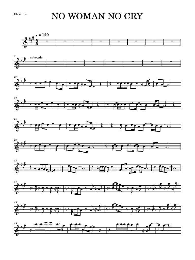 No Woman No Cry Eb Score | PDF