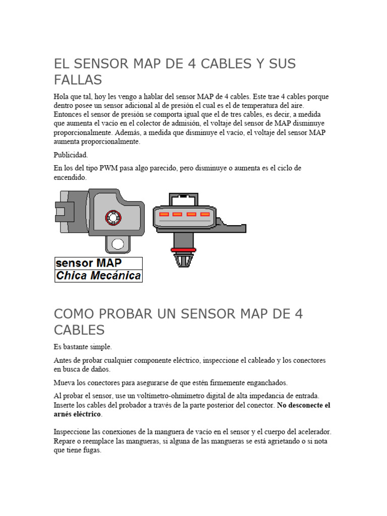 El Sensor Map de 4 Cables y Sus Fallas | PDF | Conector eléctrico | Relé