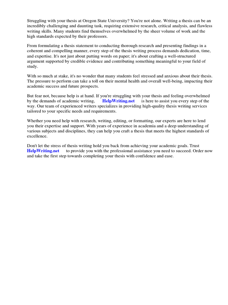 Thesis Oregon State University | PDF | Oregon | Expert