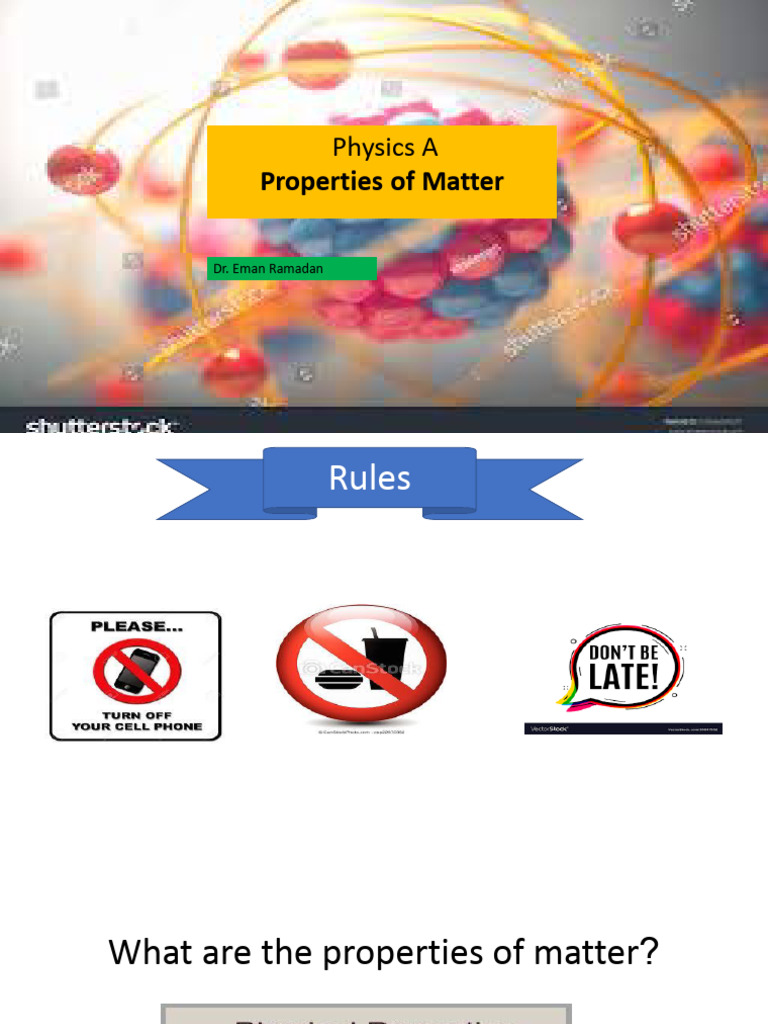 Lect.1 Properties of Matter Ch1 | PDF | Science & Mathematics