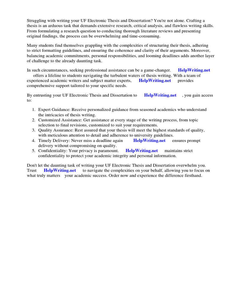 Uf Electronic Thesis and Dissertation | PDF | Thesis | Libraries