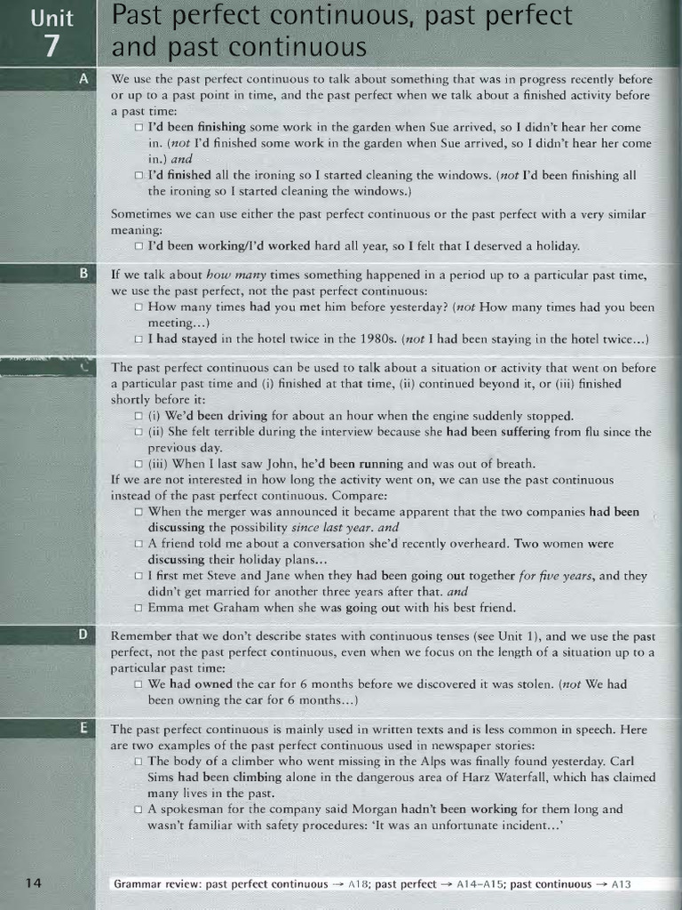 Past Perfect and Past Perfect Continuous Exercise | PDF