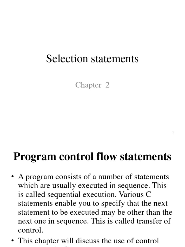 02 - Selection Statements | Download Free PDF | Control Flow | Computer Engineering