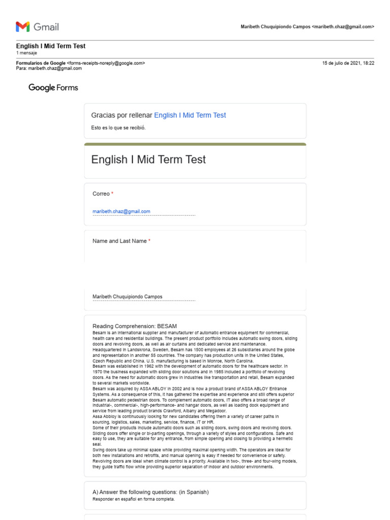 English I Mid Term Test Results | PDF | Linguistics | Semantic Units
