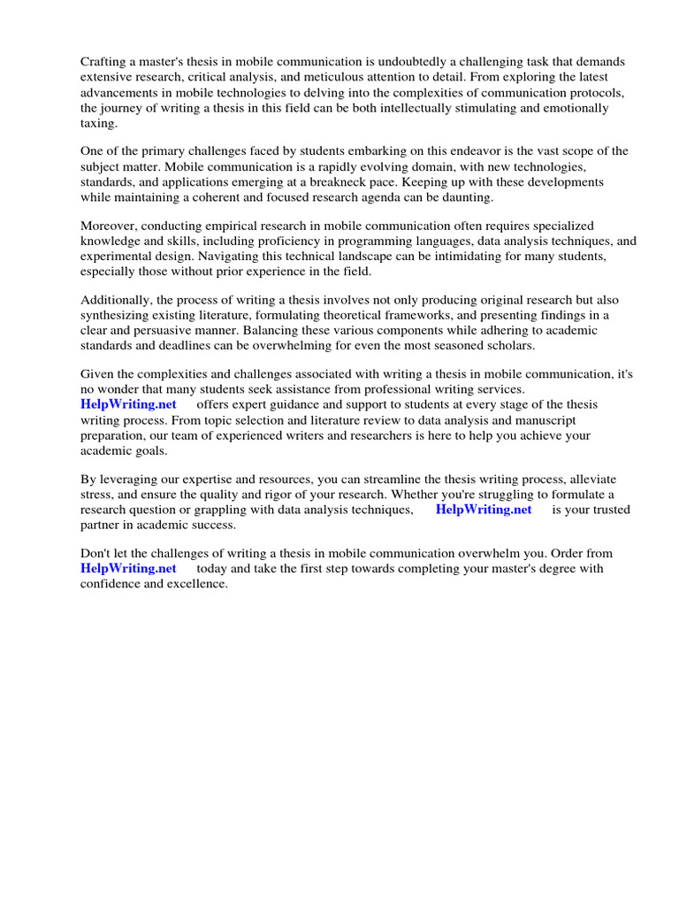 Master Thesis in Mobile Communication | PDF | 3 G | Mobile Phones