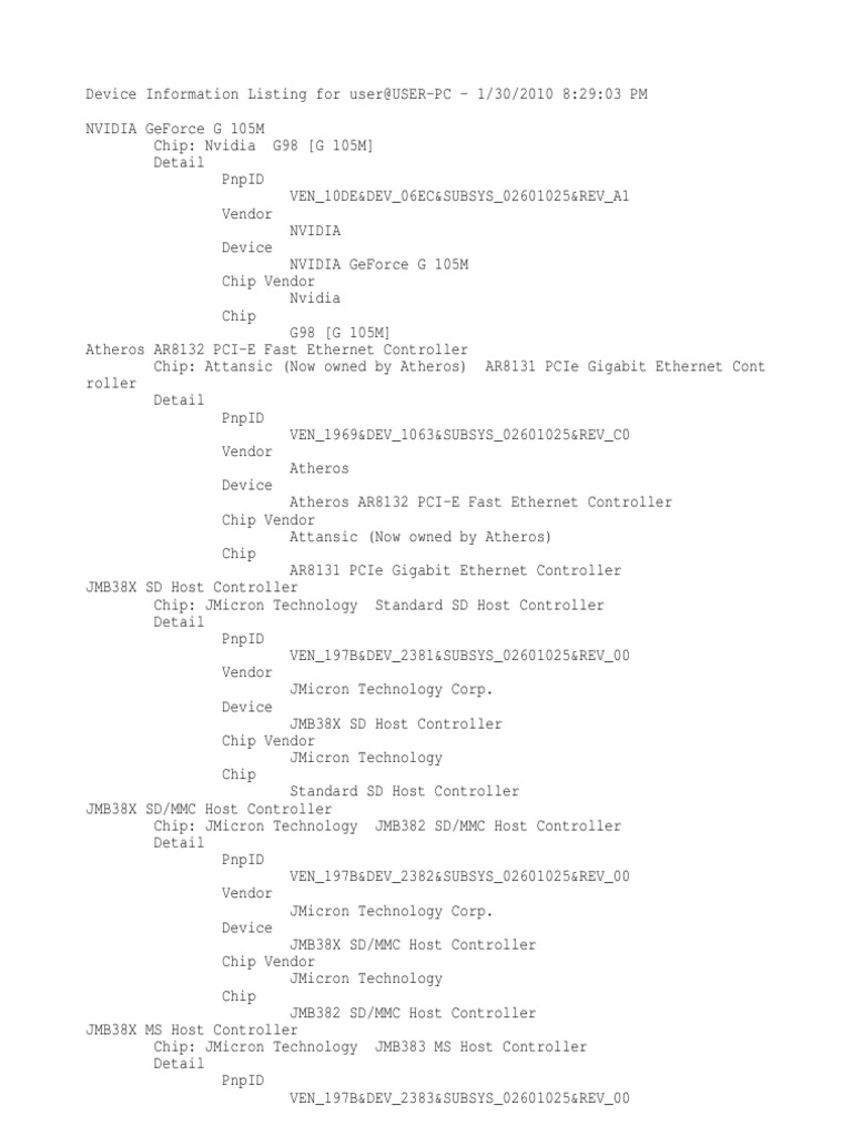 Device List | PDF