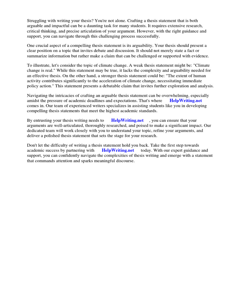 Crafting Arguable Thesis Statements | PDF | Essays | Thesis