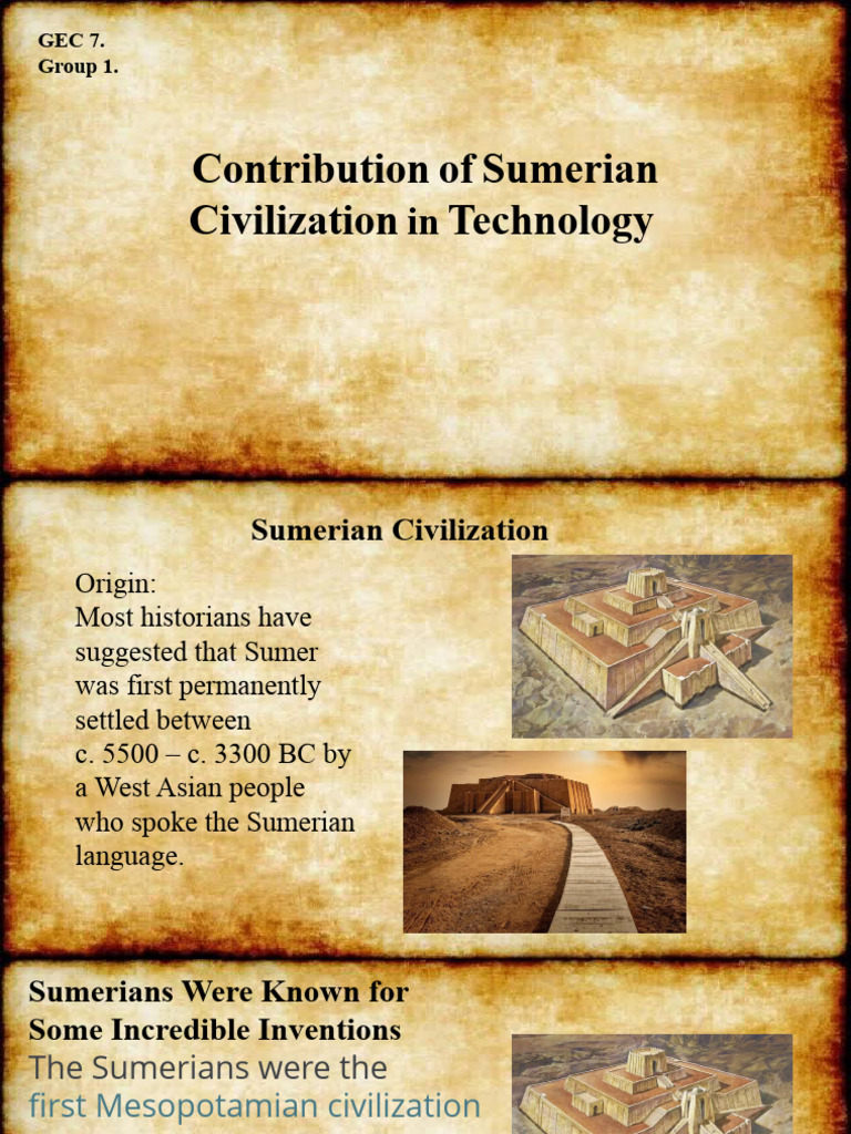 Sumerian Civilization and Their Contribution To Technology | PDF ...