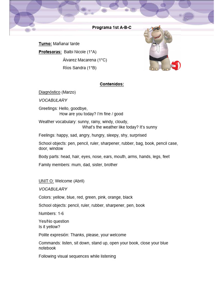 Programa 2021 - 1st A, B, C | PDF