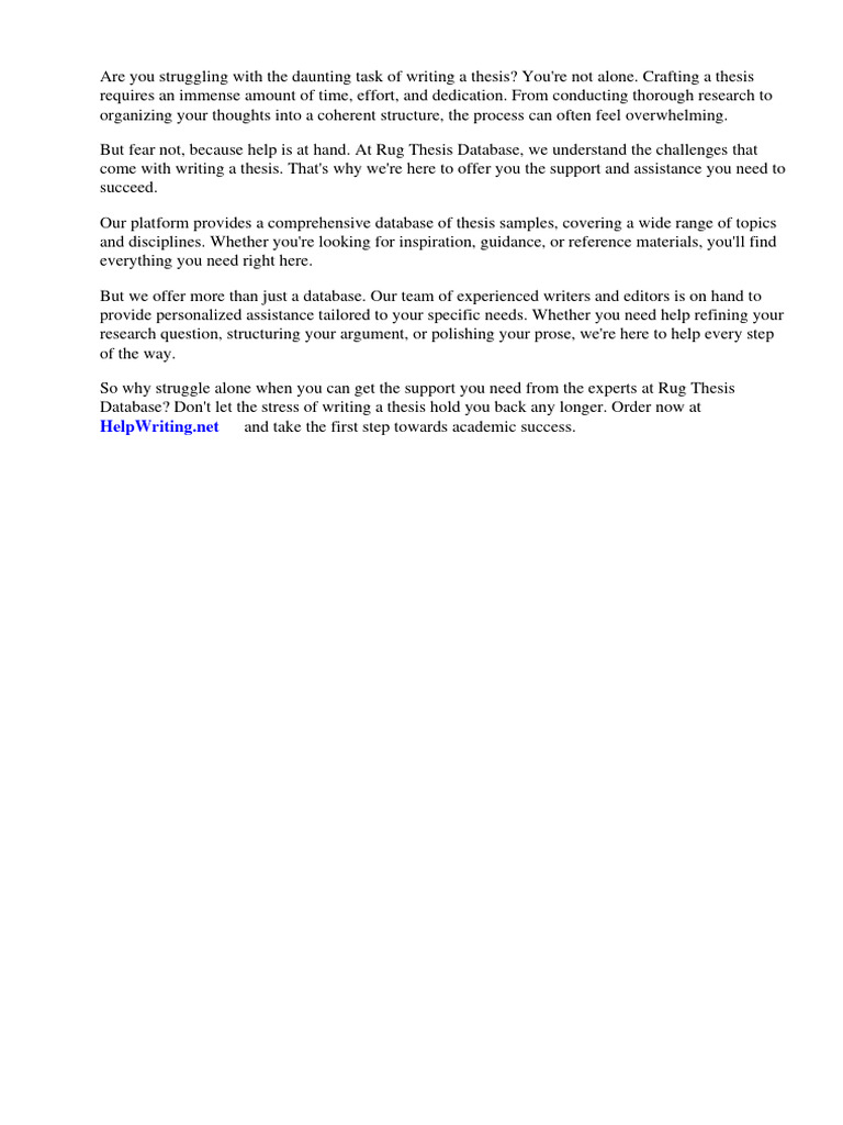 Rug Thesis Database | PDF | Career & Growth