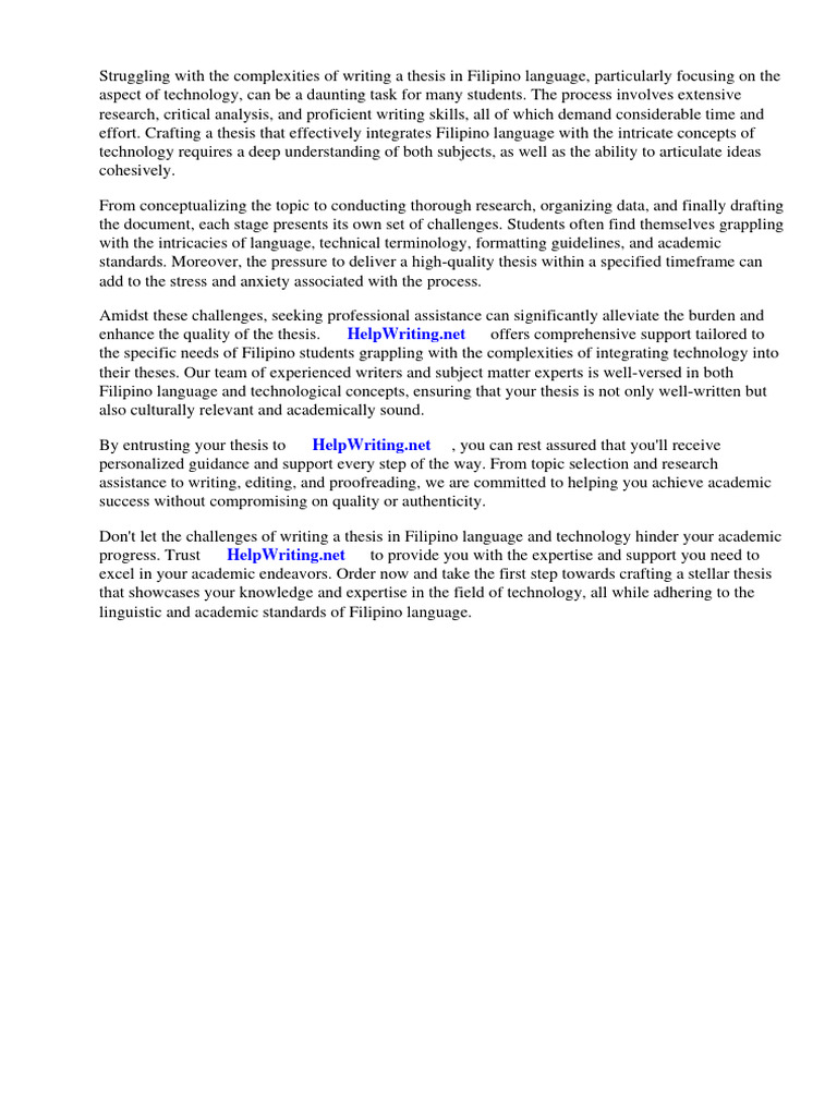 Thesis Sa Filipino Teknolohiya | PDF | Tagalog Language | Expert