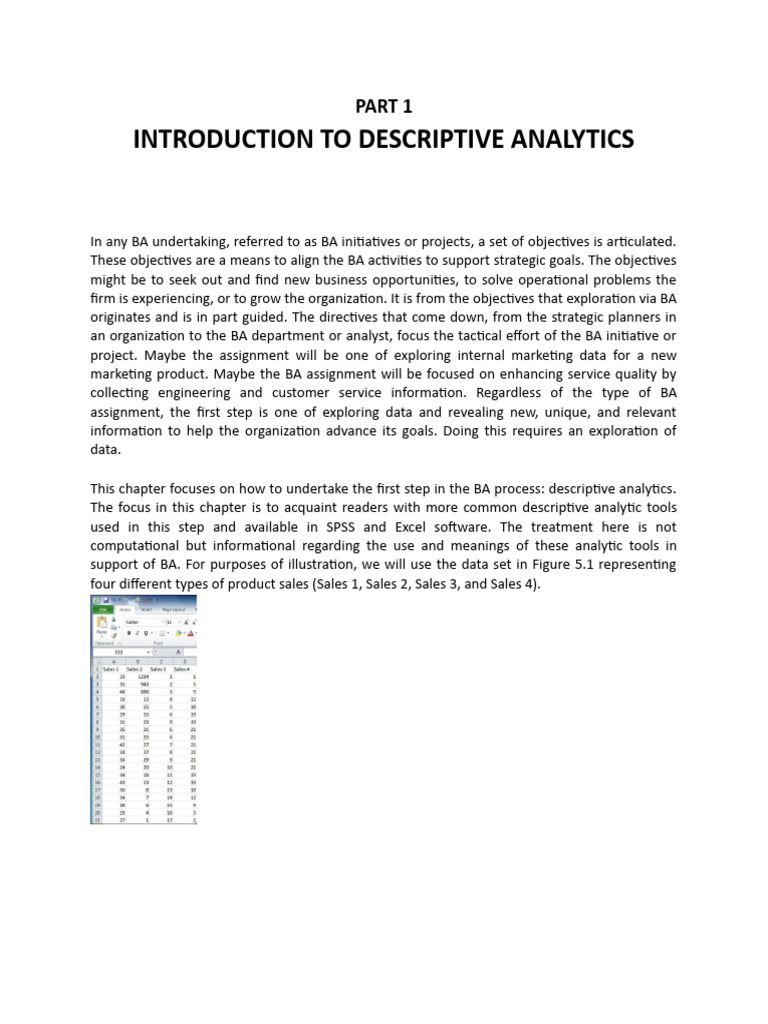 Descriptive Analytics Lesson 1 | PDF | Analytics | Data