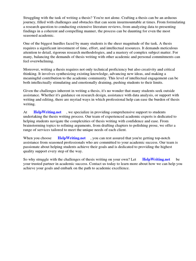 Need Help in Writing Thesis | PDF | Thesis | Essays