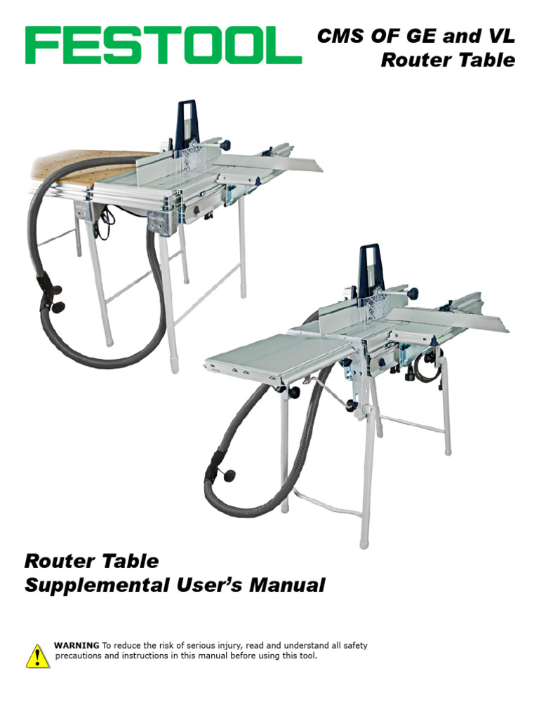Festool CMS Router Table Supplemental Manual | PDF | Manufactured Goods ...