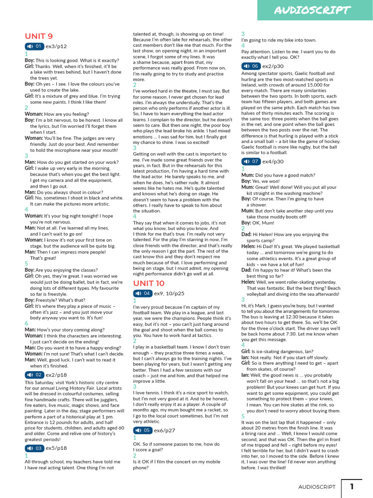 Rep Osm Cz2 SB Audioscript | PDF | Vegetables