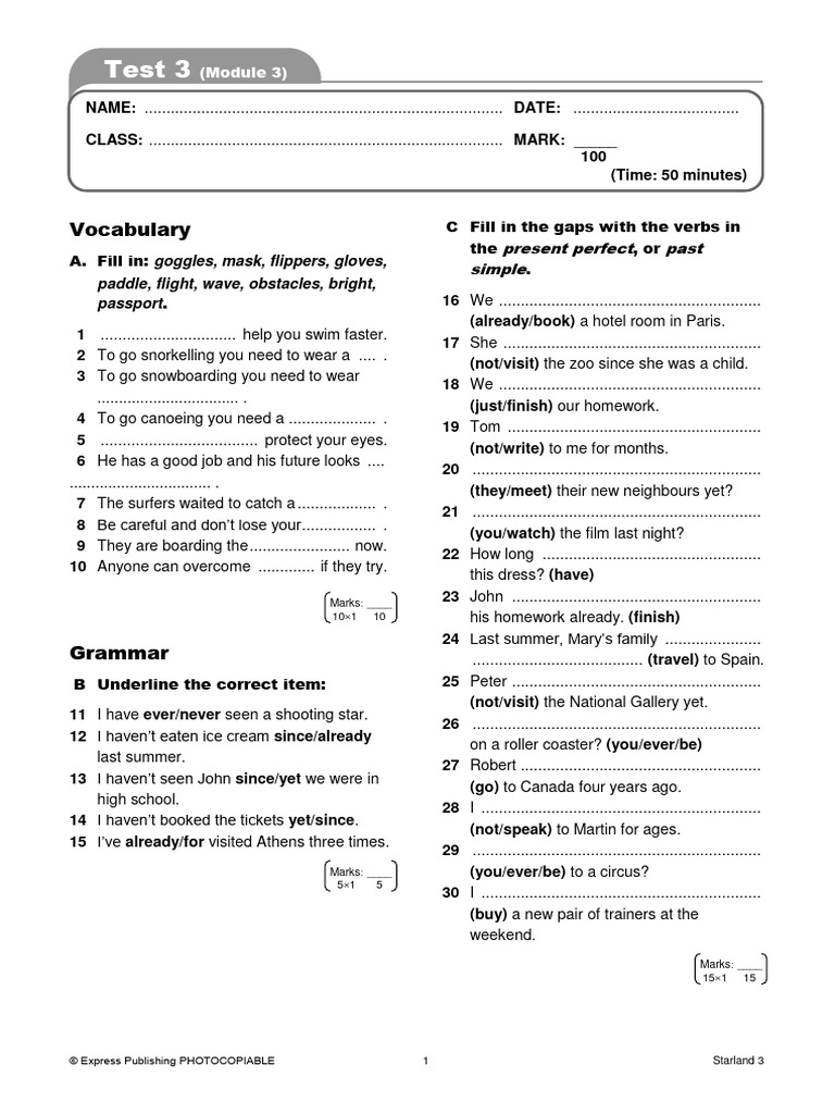 2 Starland 3 Test 3 | PDF