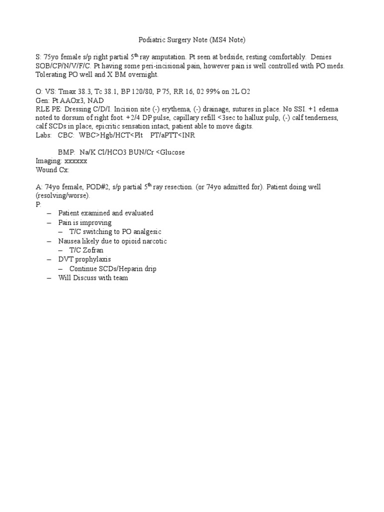 Sample Charting PDF | PDF | Clinical Medicine | Medical Specialties