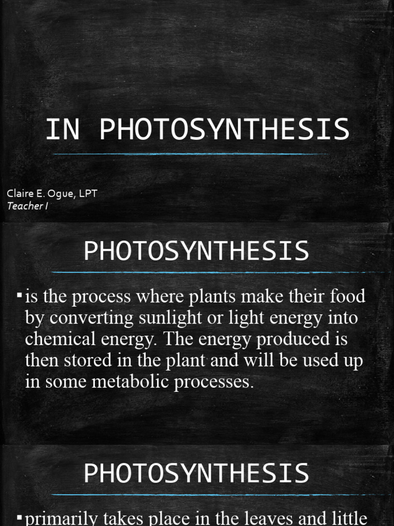 Plant Parts and Organelles Involved in Photosynthesis | PDF ...