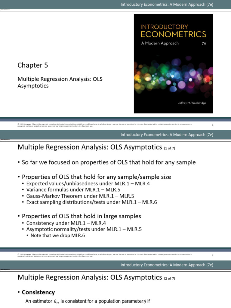 Lecture Slides Chapter 5-6 Wooldridge 7th Edition | PDF | Coefficient ...